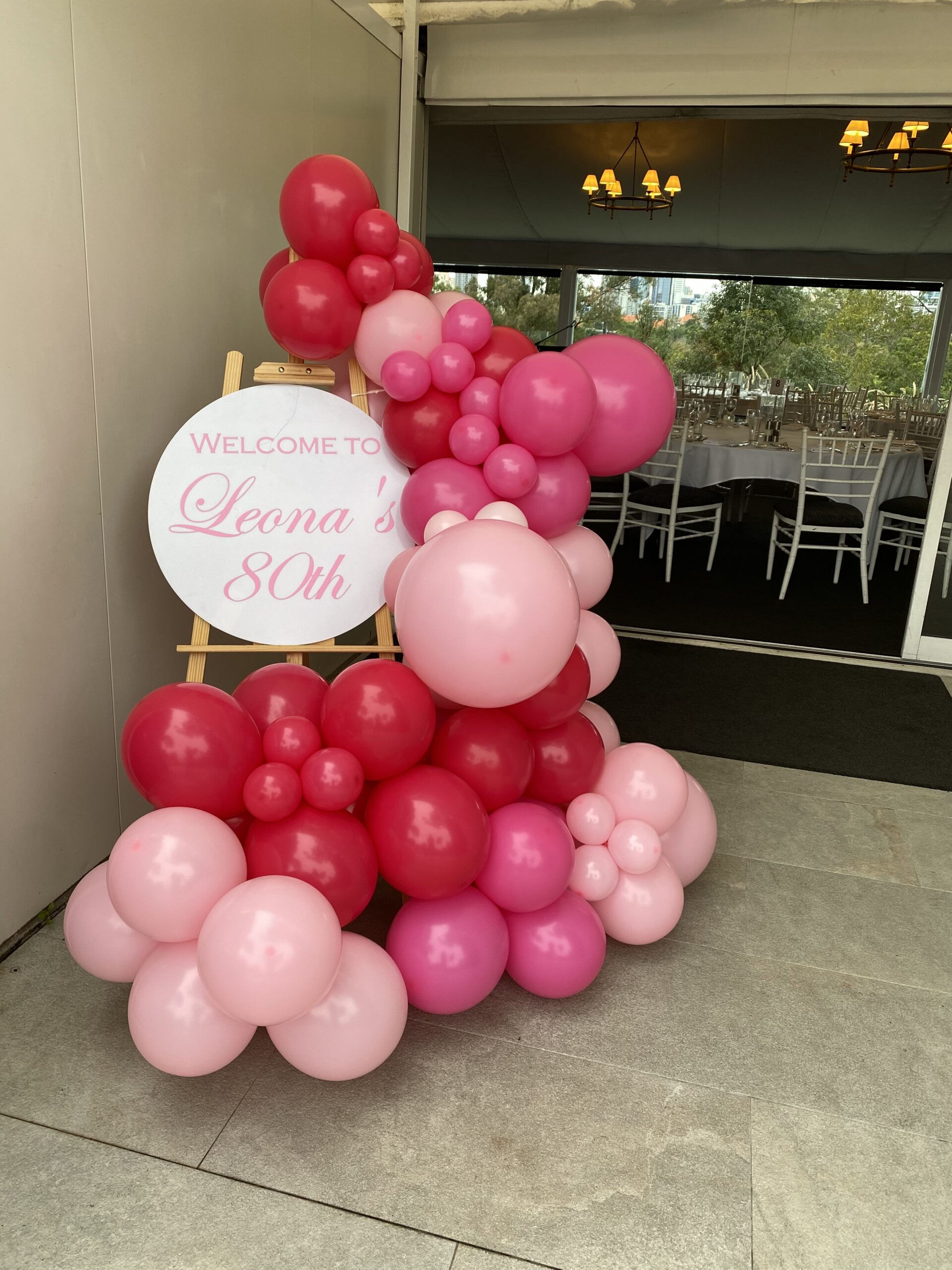 Personalized Signage on Easel with Balloons - eventandchauffeur